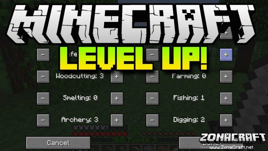Level Up Mod Para Minecraft 1.12.2/1.11.2/1.10.2/1.7.10 - ZonaCraft